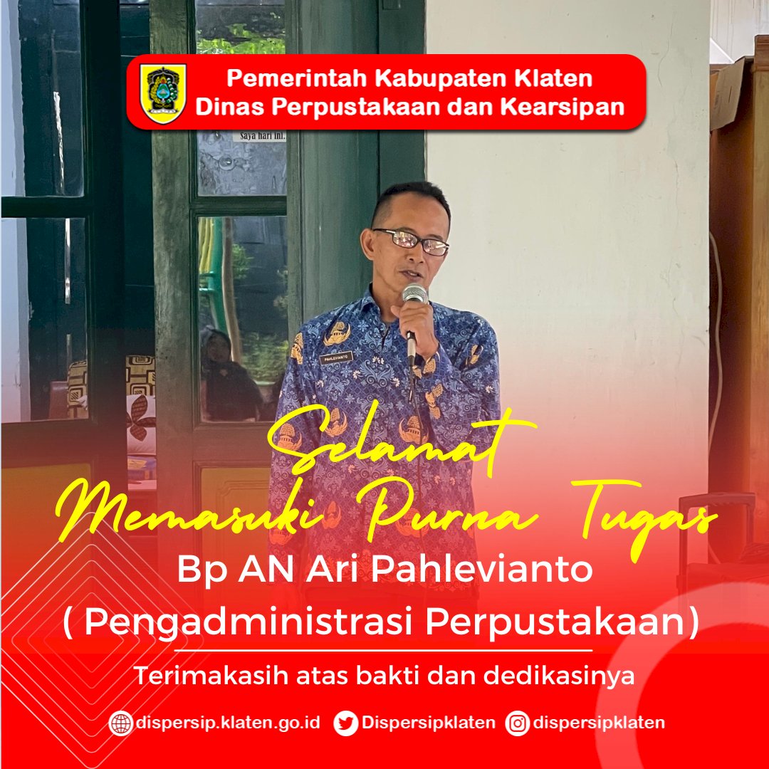 Selamat Purna Tugas Bp AN Ari Pahlevianto - Kabupaten Klaten