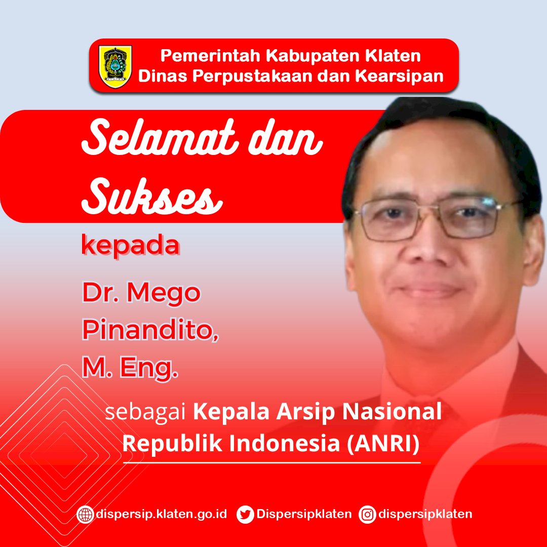 Selamat dan Sukses kepada Dr. Mego Pinandito, M. Eng. - Kabupaten Klaten